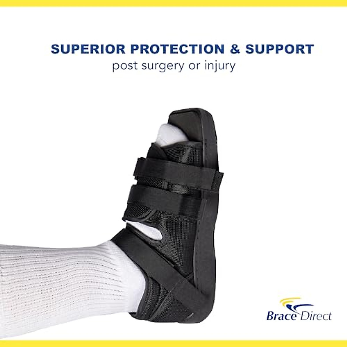 Brace Direct Post Op Recovery Shoe - Adjustable Medical Walking Shoe for Post Surgery or Operation Support, Broken Foot, Stress Fractures, Bunions, or Hammer Toe for Left or Right Foot