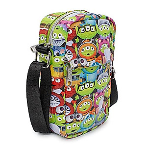 Buckle Down Disney Bag, Cross Body, Toy Story Aliens Character Cosplay Collage, Vegan Leather, Pixar Studios Collection