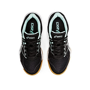 ASICS Kid's UPCOURT 4 Grade School Volleyball Shoes, 3, BLACK/FRESH ICE
