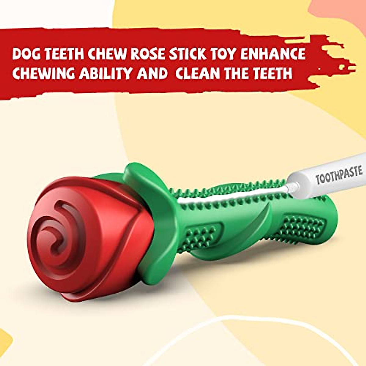 ucho Dog Chew Toys for Aggressive Chewers, Rose Dog Toys for Small Meduium Large Dogs, Interactive Dog Chew Toys for Training and Cleaning Teeth