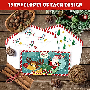 BGTCARDS Christmas Money Cards - 30 Pack - Christmas Money Holder with Envelopes - Christmas Gift Card Holder for Cash, Checks, or Gift Cards in 6 Assorted Festive Designs