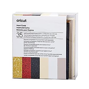 Cricut Insert Cards S40, Create Depth-Filled Birthday Cards, Thank You Cards, Custom Greeting Cards at Home, Compatible with Cricut Joy/Maker/Explore Machines, Glitz and Glam Sampler (35 ct)