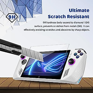 Screen Protector for Rog Ally DOBEWINGDELOU Tempered Glass Screen Protector for ROG Ally 2023 Gaming Handheld 9H Hardness Fully Covered Ultra HD Anti-Fingerprint Bubble Free Tempered Glass Film 3 Pack