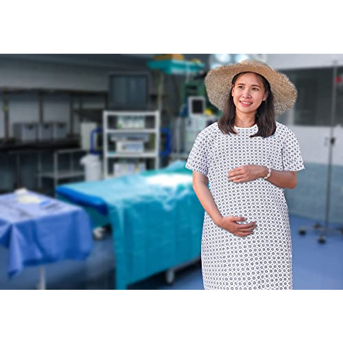 RUVANTI 2 Pack Hospital Gowns for Women/Men - Medical Patient Gowns for Elderly Women - Plus Size Gowns for Home Care - Labor and Delivery/Nursing - Comfortably Fits Sizes up to 2XL