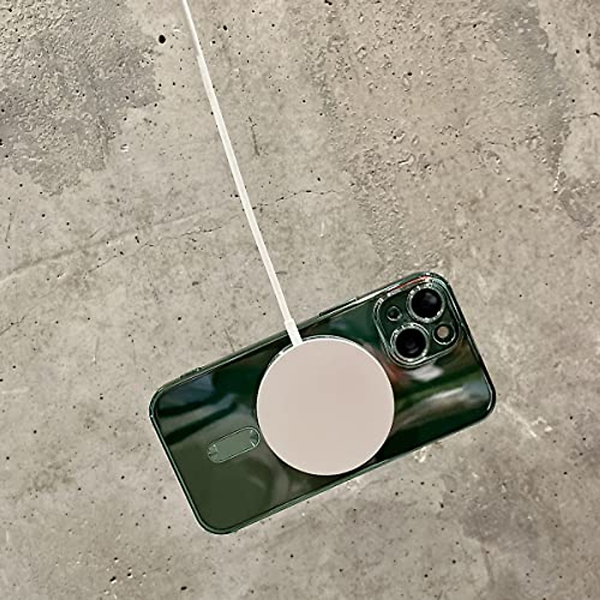 Threehundred for iPhone 13 Mini Case Magnetic Clear with Camera Lens Protector Full Protection MagSafe Electroplated Luxury Silicone Shockproof Protective Case Cover 5.4 Inch - Alpine Green