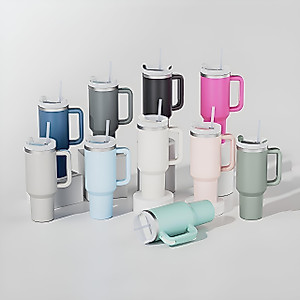 Ruihualexi Adventure Quencher Travel Tumbler, 40 Oz Tumbler with Glass Cups with Lids and Straws, Stainless Steel Travel Mug Water Bottle Cup, Gifts for Women Men Him Her, Bay Leaf