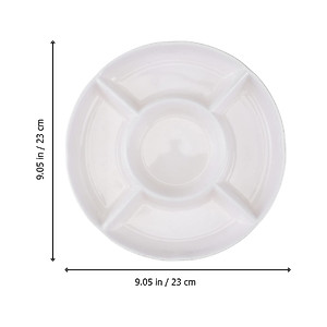 Amosfun 9 Inch 23 x 2.8 5 Tray Fruit Trays Serving Divided for Plastic Plates Candy Partys-Compartment Melamine Food Storage Tray Dried Fruit Snack- Plate Appetizer