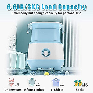 Foldable Portable Mini Washing Machine and Dryer, 10 Min Fast Washer and 3 Min Rotate Drying, 6.6 Lb Capacity Save Water and Energy,Green