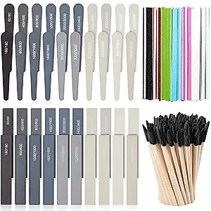 Maxdot 120 Pcs Sanding Sticks Include 30 Sanding Twigs 40 Polishing Sticks and 50 Sanding Sticks Matchsticks, Sanding Tools for Tight Spaces Modeling Tools for Plastic Models Wood Hobby Craft Art