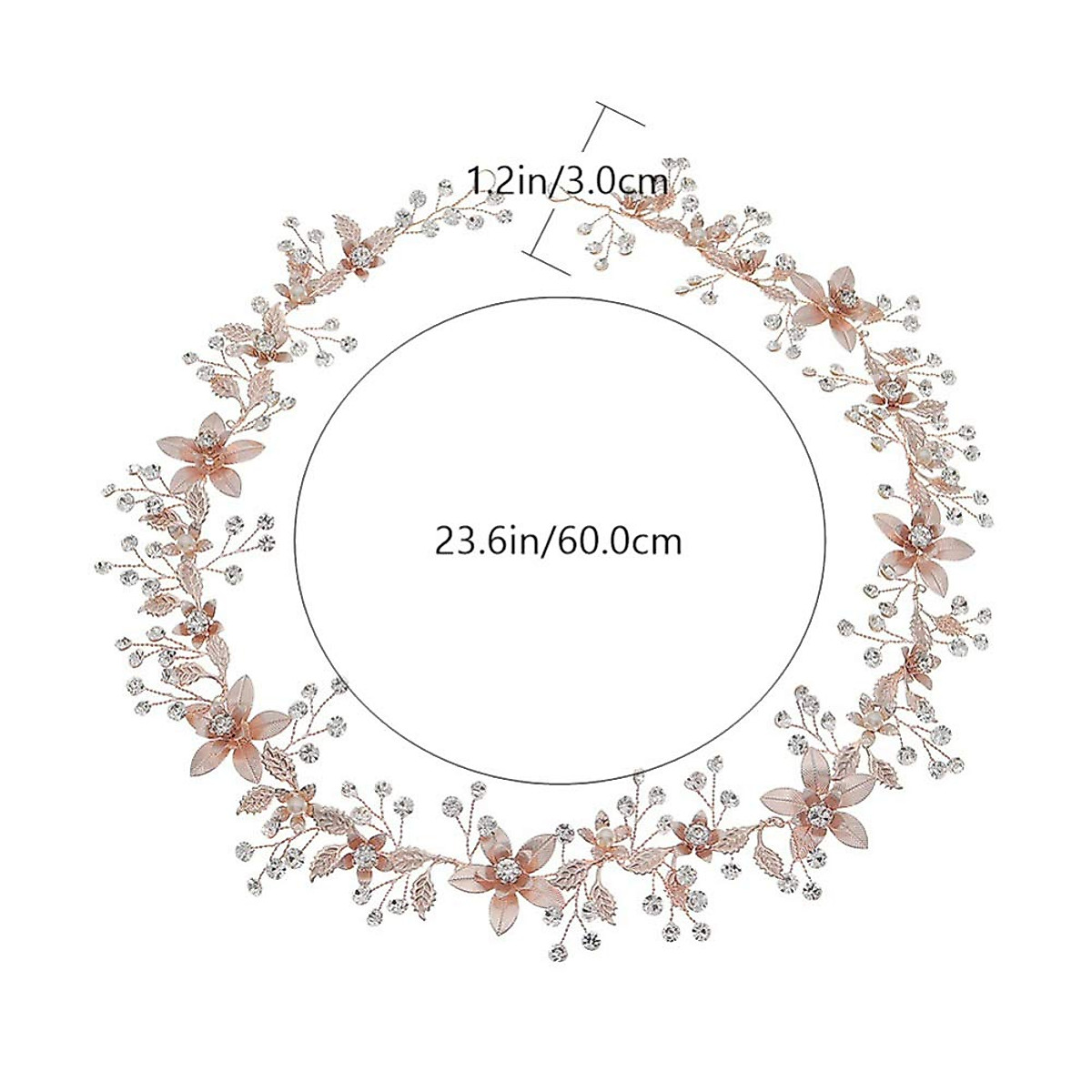 VALICLUD Bridal Belt Rhinestones Flower Wedding Dress Chain Crystal Bride Bridesmaids Sash Wedding Party Accessory Rose Gold