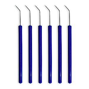 Teasing Needles, Plastic Handle, Bent 6/Pack