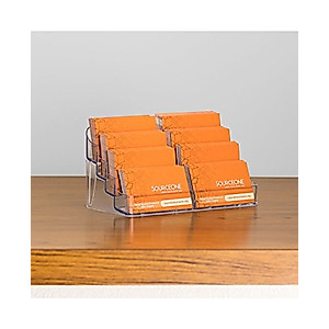 SOURCEONE.ORG 8 Pocket Desktop Clear Acrylic Business Card Holder