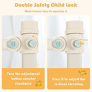 HONEY JOY Bed Rail for Toddlers, 57-in Extra Long, Portable Safety Bed Guardrail w/Double Safety Child Lock, Foldable Baby Bed Rail Guard, Fit King & Queen Full Twin Size Bed Mattress (57 INCH, Gray)