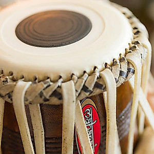 Tabla Drum Set by Maharaja Musicals, Professional, 3.5 Kg Copper Bayan - Designer Carving, Sheesham Tabla Dayan, Padded Bag, Hammer, Cushions, Cover, Tabla Musical Instrument (PDI-CJH)