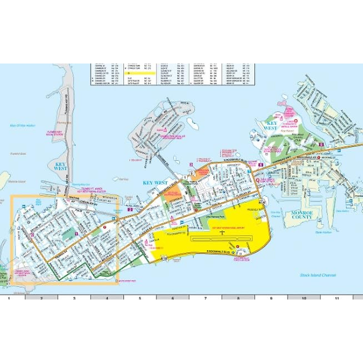 Florida Keys / Key West / Upper & Lower Keys, Florida Street Map