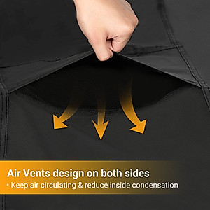 Velway Outdoor Swing Cover 3 Triple Seater Waterproof Patio Hammock Cover 87x49x70 All Weather Windproof Glider Chair Cover for Garden Furniture, Black