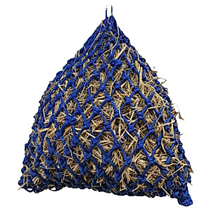 Majestic Ally 2”x2” Holes Highly Durable Very Sturdy 36" Hay Net with for Horses, Goat, Travel Feeder for Trailer and Stall, Reduces Waste (Royal Blue)