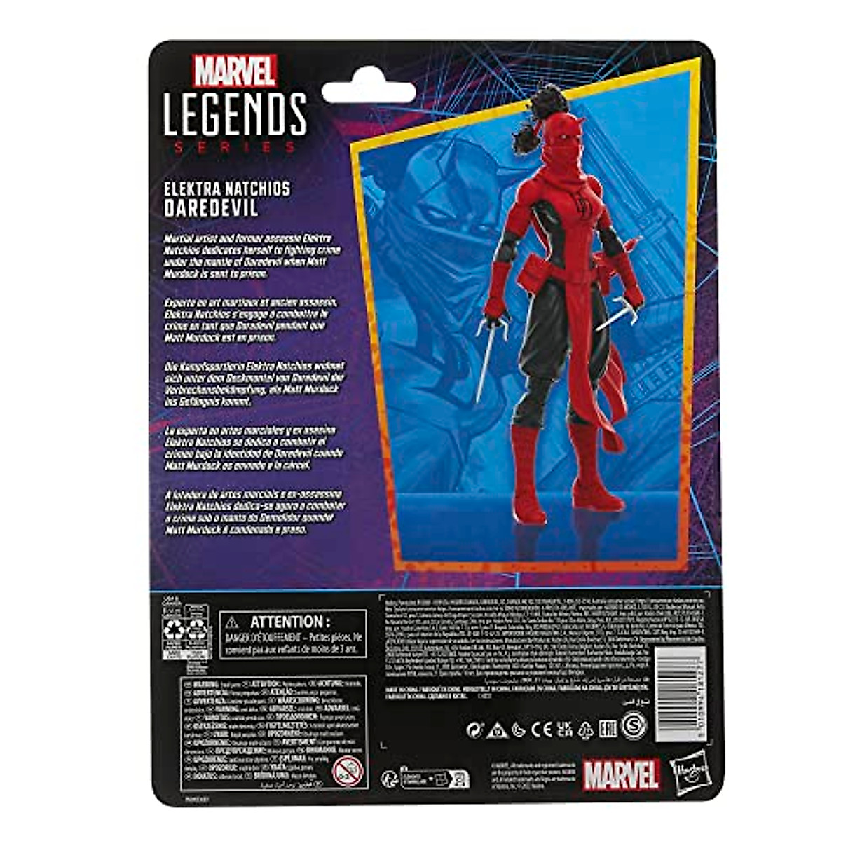 Marvel Legends Series Elektra Natchios Daredevil, Collectible 6 Inch Action Figures, 2 Accessories