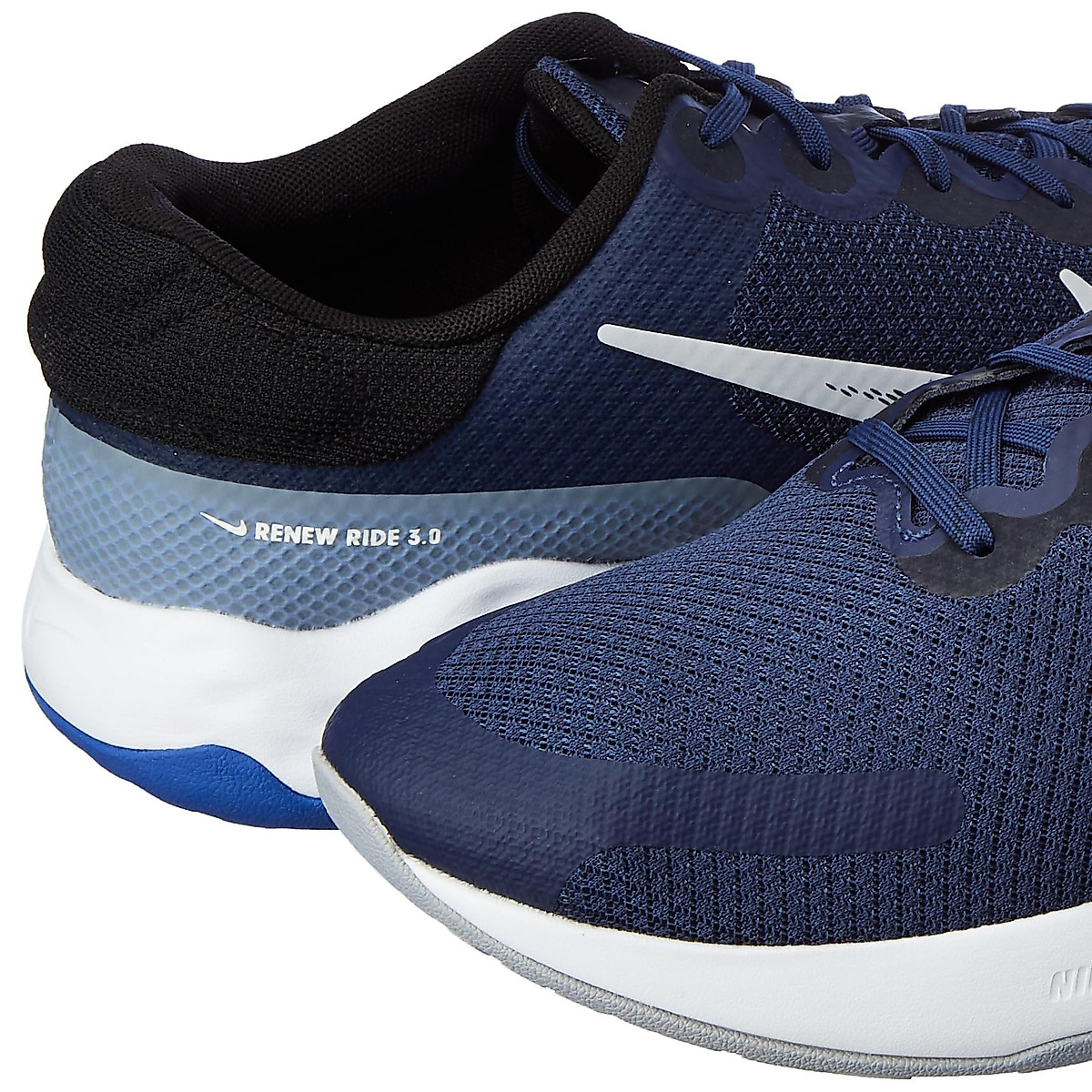 Nike Mens Renew Ride 3 Running Shoe, Midnight Navy/Wolf Grey-Black, 11 UK (12 US)