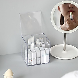 DARENYI Coffee Pod Holder with Lid, 5 x 5 inch Acrylic Storage Box for Nespresso VertuoLine Capsule K Cup Kcup Holder Coffee Pod Tea Bag Candy Storage Organizer Container