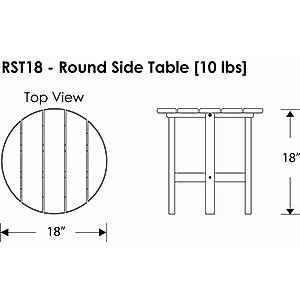 POLYWOOD RST18LI Round 18" Side Table, Lime