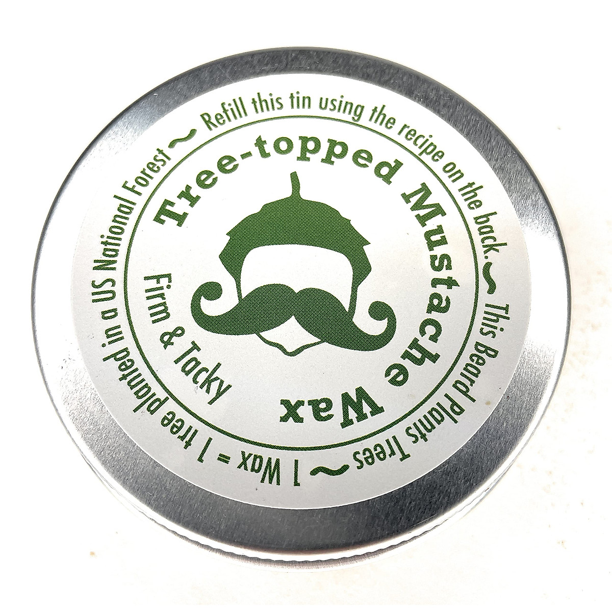 Green Beard Grmng 2oz. Tree-topped Mustache Wax Tacky Firm - from