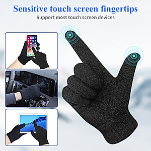 Cierto Winter Touch Screen Gloves: Men and Women Tech Touchscreen Fleece Lined Snow Gloves Warm Knit Insulated Gloves | Thin Thermal Outdoor Gloves for Driving Walking Running Cycling