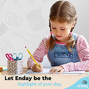 Enday Presharpened #2 Pencils 24 Count, Wood-Cased Yellow Sharpened Pencils with Latex-Free Eraser, Long-Lasting Durable No 2 Pencils for School, Office and Classroom Supplies