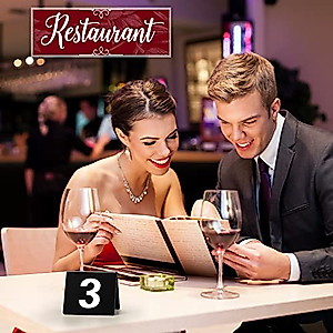 Tuanse Table Numbers 1-25 Acrylic Double Side Numbered Table Tents Plastic Restaurant Wedding Table Number Table Tent Numbers Cards Signs for Party Banquets Wedding Reception (Black, White)