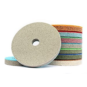 Z-LION 5" Diamond Polishing Pads for Granite Marble Stone Clean (7 Pcs Set)