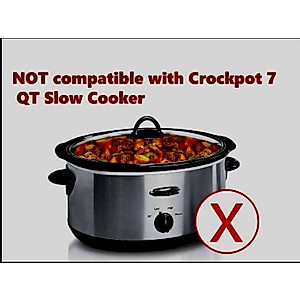 7QT Slow Cooker Ceramic Pot Compatible with 7 QT Hamiton Beach Slower Cooker Model :33474G Black Decker Slower Cooker SC4007D, MID,HB7P01D