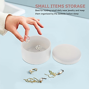 Zerodeko Ceramic Jewelry Box White Ceramic Jewelry Case Ring Holder Trinket Jewel Box for Wedding Anniversary Birthday Bridal Gift White