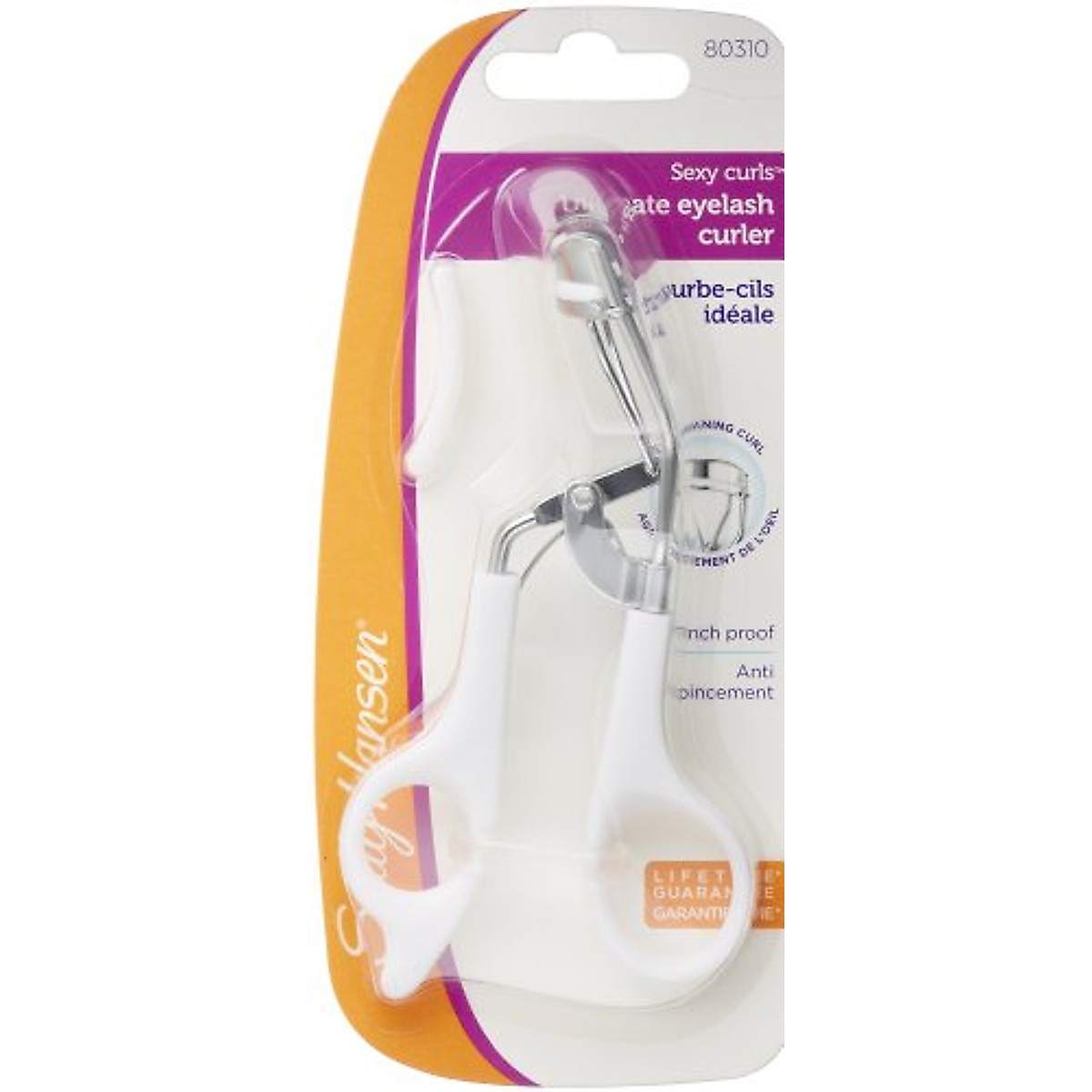 Sally Hansen Sexy Curls Precision Eyelash Curler with Refill, Eye-Opening, 1 Ct,Lash Curler, Eyelash Curler Refills, Pinch Proof, Lifetime Guarantee