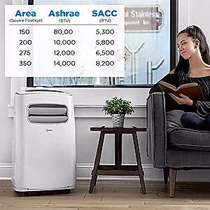 Midea MAP14S1CWT Smart Portable air Conditioner, 14,000 BTU, White