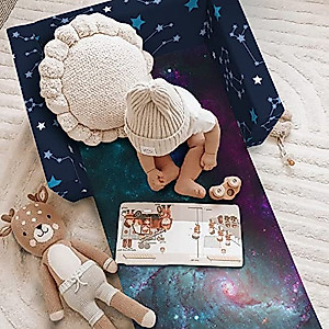 fond + found Kids Sofa, Zodiac Sign Toddler Couch 2-in-1 Convertible Sofa to Lounger, Starry Sky Flip Out Chair & Sleeper, Zodiac Gifts Kids Couch for Kids Girls Boys