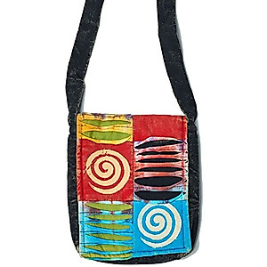 Small Cross Body Boho Hippie Razor Cut Torn Look Patchwork Bag