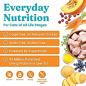 Solid Gold High Protein Dry Cat Food - Indigo Moon Cat Dry Food with Digestive Probiotics for Cats - Grain & Gluten Free with High Fiber & Omega 3 for Cats - Low Carb Superfood Meal - Chicken - 3lb