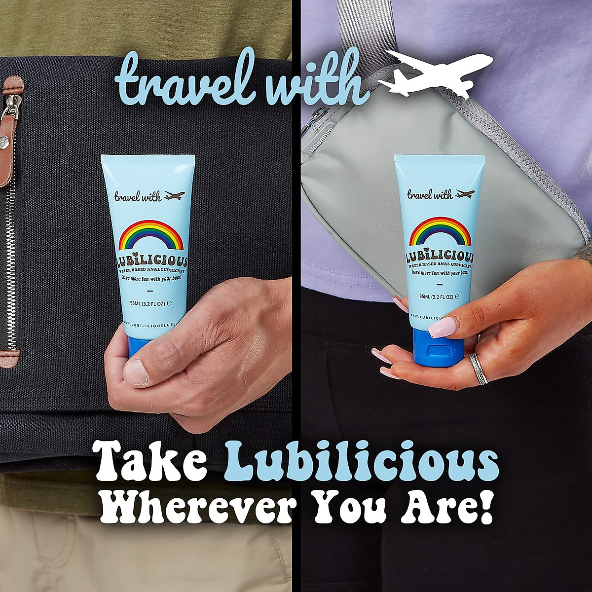 Lubilicious Water Base Lube 3.2 oz – Long-Lasting Water Based Lubricant – Discreet Personal Lubricant for Privacy – Smooth, Non-Sticky Water Based Lube for All Needs