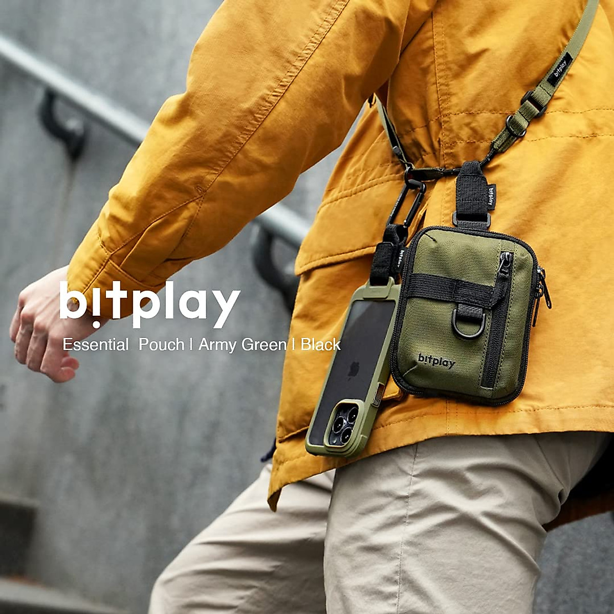 bitplay Essential Pouch, Black - Lightweight CORDURA Crossbody Bag/Travel Neck Pouch