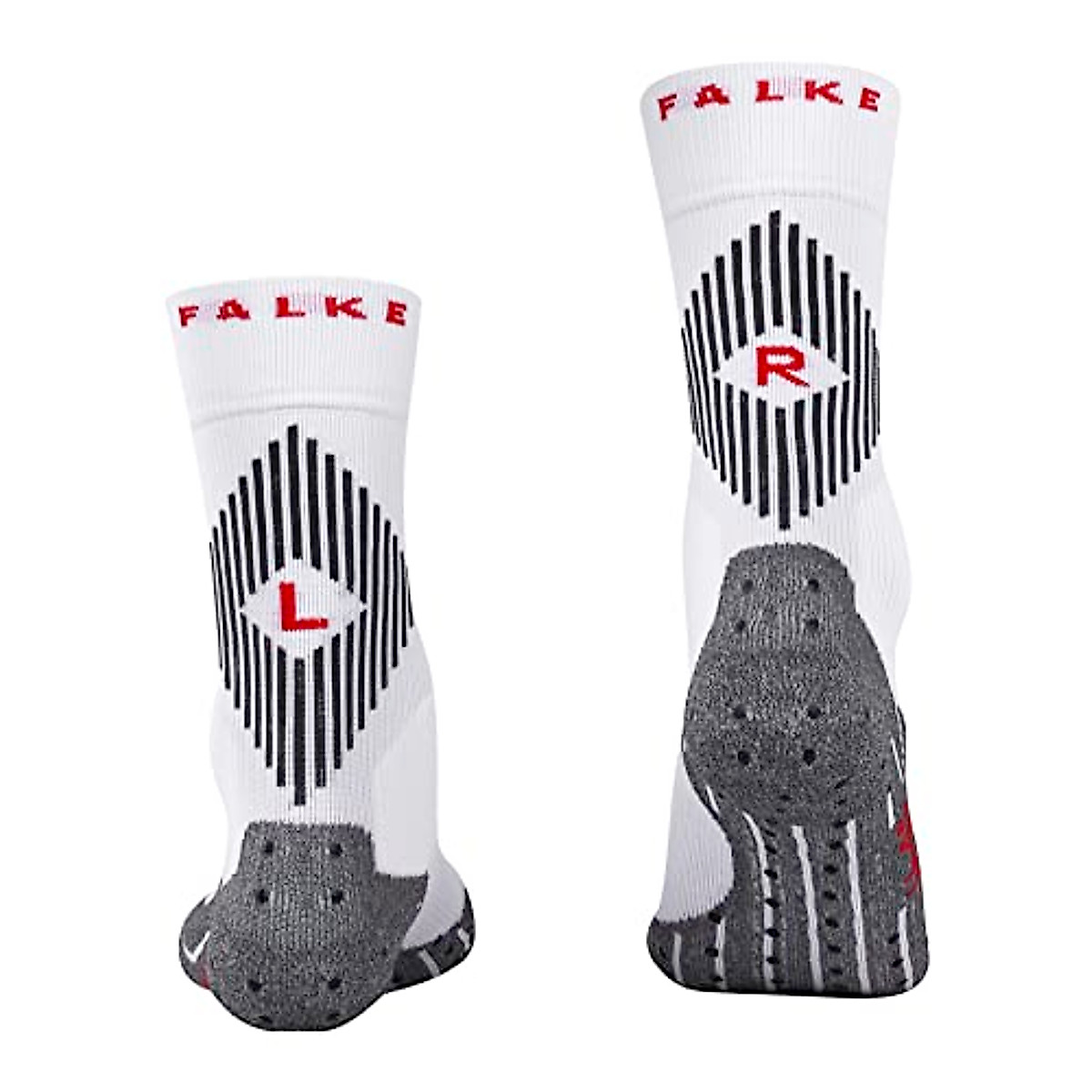FALKE Unisex 4 GRIP Stabilizing Athletic Socks, Mid Calf, Compression Sock, Light Weight, Breathable Quick Dry, Nylon, White (White 2029), 10.5-11.5, 1 Pair