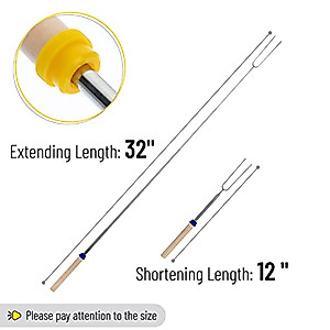 UNCO- Marshmallow Roasting Sticks, 5 Pack, 32”, Extendable Stainless Steel Smores Sticks, Campfire Sticks, Marshmallow Sticks, Hot Dog Sticks for Campfire, Roasting Sticks for Fire Pit, Smores Skewers