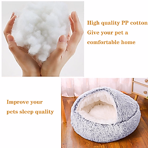 Small Dog Bed, Donut Cuddler Nest Warm Soft Plush Faux Fur Washable Dog Bed with Non-Slip Bottom for Medium Small Dogs Snooze Sleeping Indoor (65cm/25in)