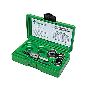 Greenlee 655 4-Piece Quick Change Carbide-Tipped Hole Cutter Set, 7/8" - 1-3/8"