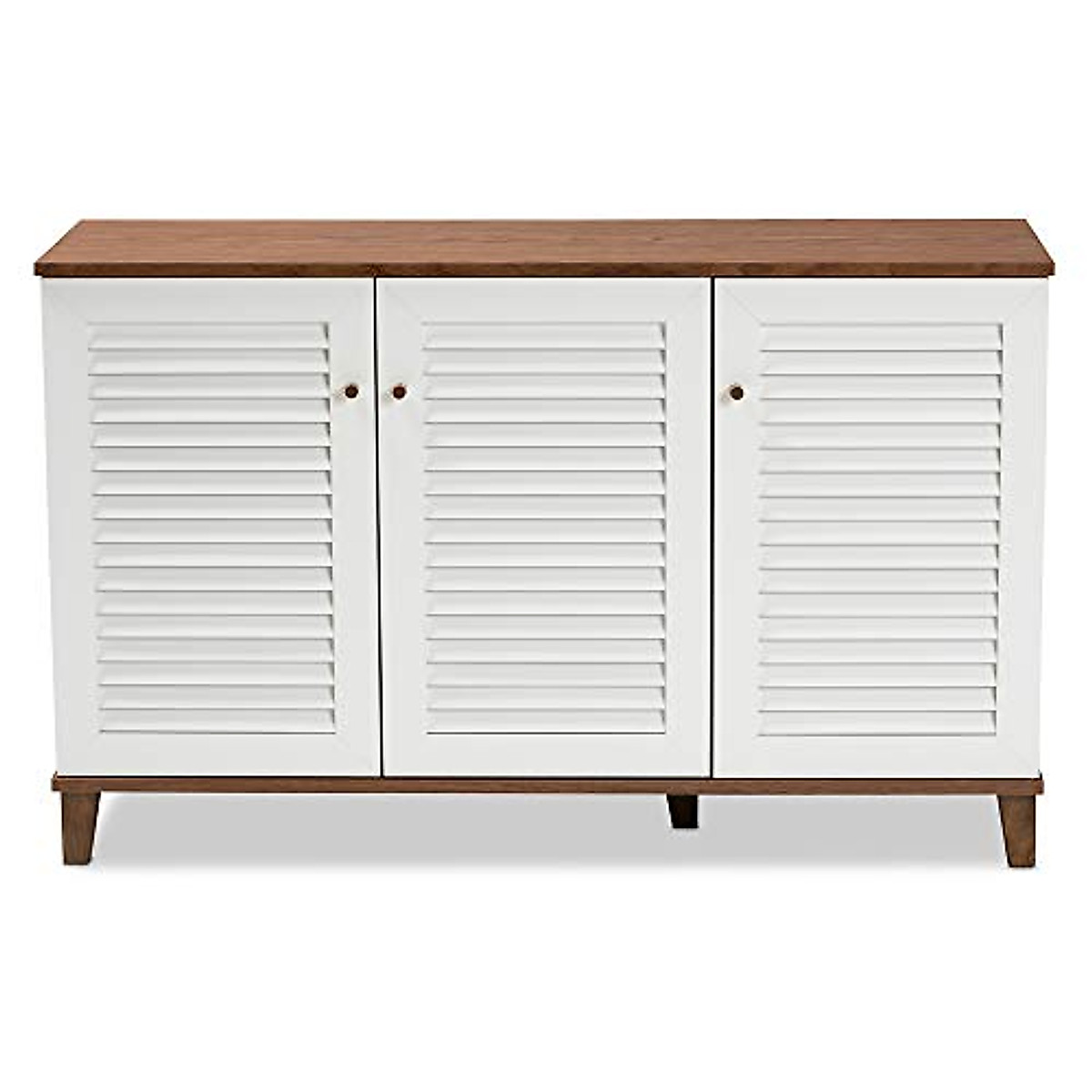 Baxton Studio Shoe Cabinets, White/Walnut