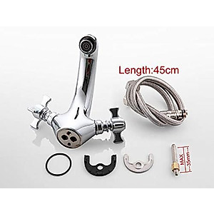 Kitchen Taps Silver Brass Bathroom Fixtures Basin Faucet Dual Handle Hot and Cold Water Tap Mixer for Bath Room Faucet