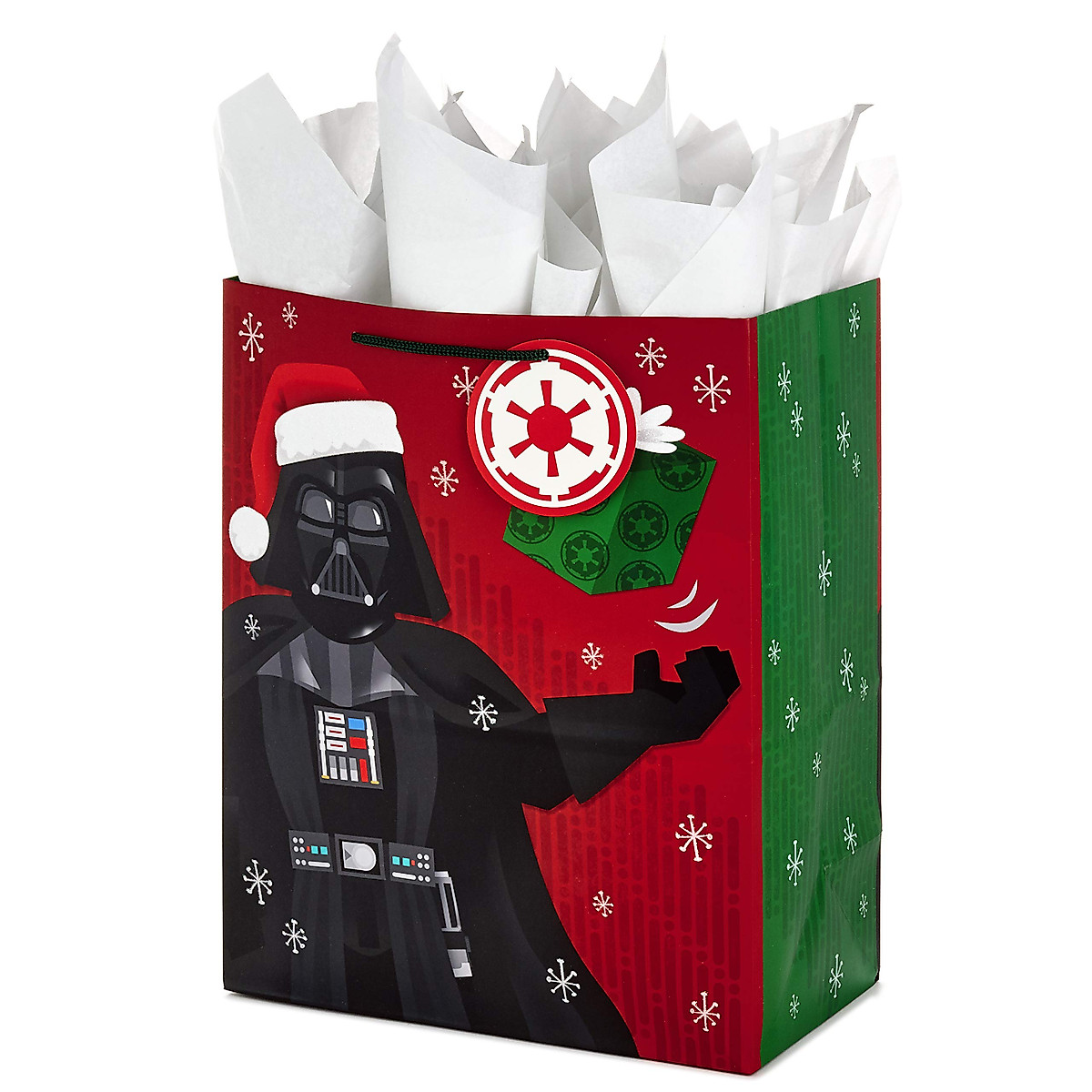 Hallmark 13" Large Star Wars Gift Bag with Tissue Paper (Darth Vader) for Holiday and Christmas Presents