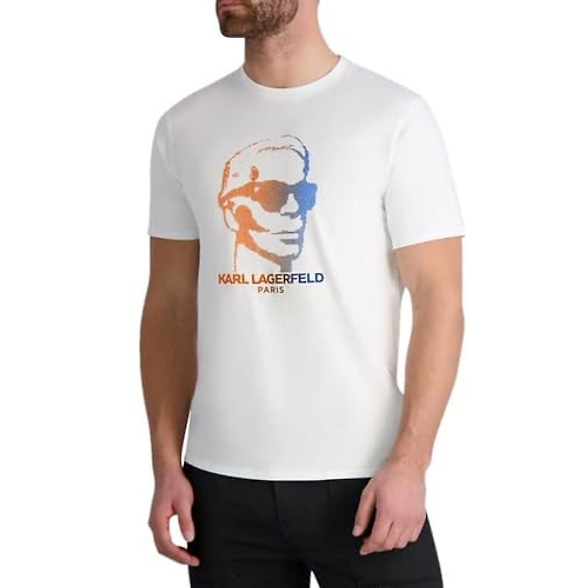 Karl Lagerfeld Paris Men's Soft Cotton Everyday Sportswear T-Shirt, Classic White, Medium