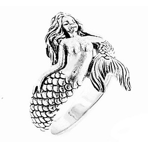 Sterling Silver Wrapped Sea Nymph Mermaid Ring Size 7(Sizes 4,5,6,7,8,9,10,11,12,13,14,15)