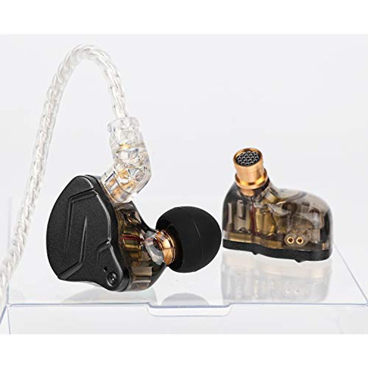 Linsoul KZ ZSN PRO X Dual Driver 1BA+1DD Hybrid Metal Earphones HiFi in-Ear Monitor with Detachable 2Pin Cable, Zin Alloy Panel (with Mic, Black)