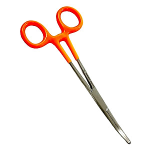 Premium German Stainless 6 1/2" Hemostat Forceps clamp w/Vinyl Grip,Curved Jaw Instrument (Cynamed Brand)